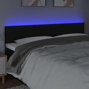 Čelo postele s LED černé 160x5x78/88 cm umělá kůže 3121428
