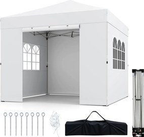 Costway Pavilon skládací vodotěsný zahradní altán s odnímatelnými bočními