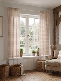 Sinsay - Curtain on tape with check pattern - béžová