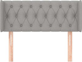 Čelo postele typu ušák světle šedé 93x16x78/88 cm textil 3119086