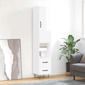 vidaXL Skříň highboard 34,5 x 34 x 180 cm kompozitní dřevo [3198951] Barva: bílá s vysokým leskem