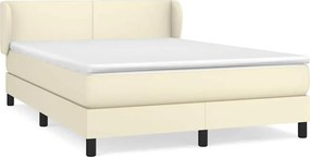 Box spring postel s matrací krémová 140x190 cm umělá kůže 3127189