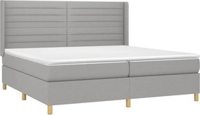Box spring postel s matrací světle šedá 200 x 200 cm textil 3132097