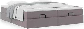 Osmanský rám postele s matrací šedá 200x200cm umělá kůže 3311232