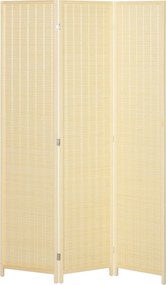 HOMCOM Interiérový dřevěný paravan 3 panely 135 x 180 cm Skladný rozdělovací separator pro obývací pokoj a ložnici, přírodní dřevo | Aosom