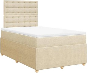 Box spring postel s matrací krémová 120x200 cm textil 3292042