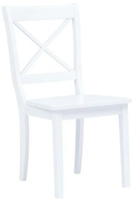 Jídelní židle 2 ks bílé masivní kaučukovník - Default Title
