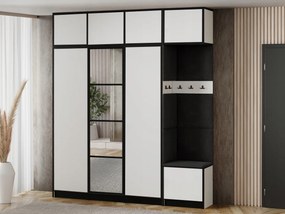 Šatní skříň s nástavcem EDEN 14 bílý + černý