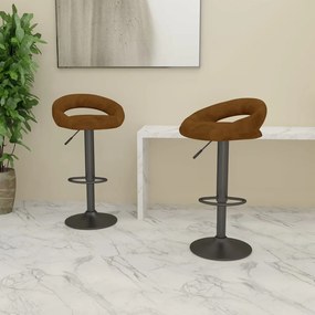 Barové stoličky 2 ks hnědé samet 333267