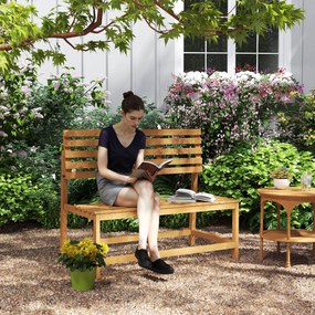 Zahradní lavice 2v1, rozkládací na piknikový stůl, dřevěná z borovice, 110 cm, teak