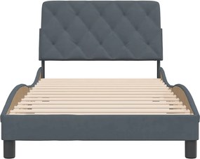 Rám postele bez matrace tmavě šedá 100 x 200 cm samet 3207906