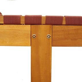 Lehátka 2 ks se stolkem červená masivní akáciové dřevo 3214217