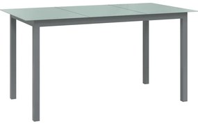 Zahradní stůl světle šedý 150 x 90 x 74 cm hliník a sklo 312204