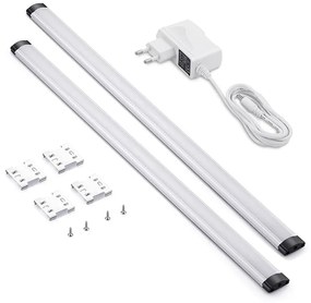 Solight LED dotykové podlinkové a nábytkové svítidlo stmívatelné, 2x 5W, 4100K, 2x 50cm