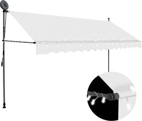 Ručně zatahovací markýza s LED světlem 400 cm krémová 145875
