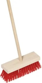 GOKI Dětský smeták s červenými štetinami 65cm / od 3 let