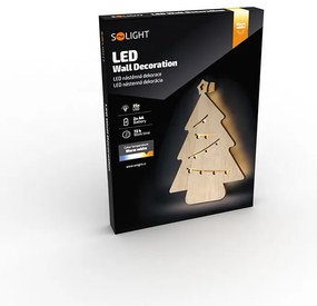 SOLIGHT LED nástěnná dekorace vánoční stromek, 24x LED, 2x AA