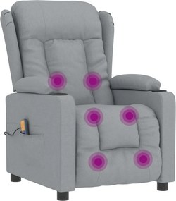 Masážní křeslo světle šedé textil 339058