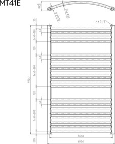 Mereo Mereo, Otopný žebřík oblý, bílý, elektrický, MT41E