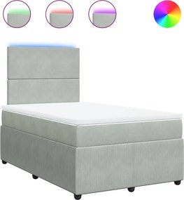 Box spring postel s matrací světle šedá 120 x 200 cm samet 3294604