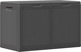 Zahradní úložný box 180 l černý PP ratan 151228