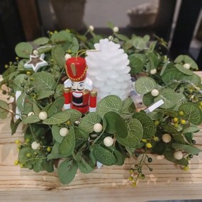 Dřevěná vánoční ozdoba louskáček 12 cm, závěsný