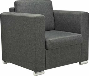 Křeslo tmavě šedé textil 243582