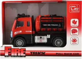 TEDDIES Hasičské auto s cisternou / na zpětné natažení / 12 cm