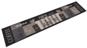 Kuchyňský koberec omyvatelný Káva černý 60 x 300 cm samet 136557