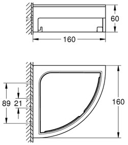 GROHE 41106DC0 - Rohová sprchová polička START CUBE 200 x 200 x 60 mm nerez