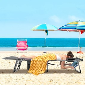 Costway Lehátko s otvíráním na obličej a nastavitelnou opěrkou zad a – šedá