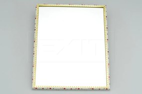 Zrcátko na pověšení na zeď (24.5x19.5cm) - Bílý rámeček s hvězdama