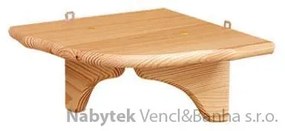 dřevěná rohová závěsná polička z masivního dřeva borovice drewfilip 68stř.