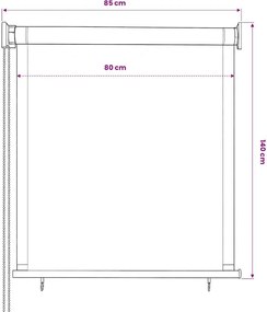 Venkovní roleta 85 (Š) x 140 (V) cm antracitová 312654