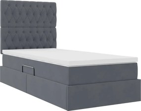 Postel s úložným prostorem a matrací Tmavě šedá 90 x 190 cm 3372058