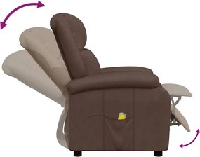 Masážní křeslo hnědé umělá kůže 340164