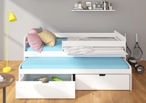 ADRK Furniture Postel dvojitá s bariérou a matracemi TOMI 200x90 CH-Tom-G-206+M-E479