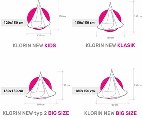 Kondela Závěsné houpací křeslo, světle šedá, KLORIN NEW BIG SIZE CACOON HAMMOCK