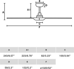FARO 33809 HEYWOOD L stropní ventilátor, černá/tmavé dřevo s DC motorem - FARO