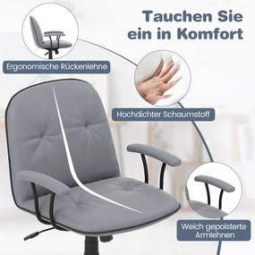 Costway Kancelářská židle ergonomická psací židle z umělé kůže s polstrovanými