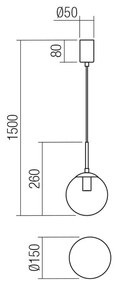 Smarter 01-3164 závěsné svítidlo Global, pískově černé, 1xE14, ø15cm