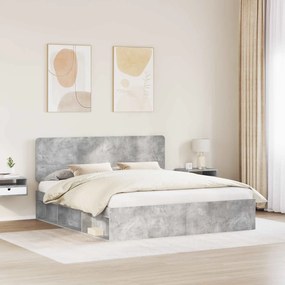 Rám postele s čelo Beton 180 x 200 cm Masivní borové dřevo 3412455