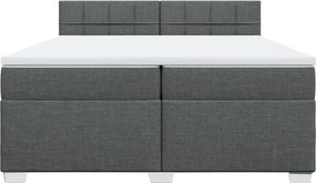 Box spring postel s matrací tmavě šedá 200x200 cm textil 3285996