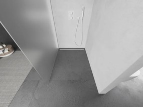 Mexen Kioto, Walk-In sprchová zástěna 110 x 200 cm, 8mm sklo námraza, bílý profil, 800-110-101-20-30