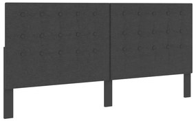 Prošívané čelo postele tmavě šedé textil 200 x 200 cm 287475