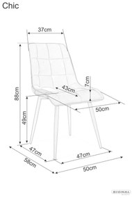 Sametová jídelní židle Chic olivová/černá