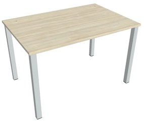 Stůl pracovní rovný 120 cm - Hobis Uni US 1200 Dekor stolové desky: akát, Barva nohou: Stříbrná