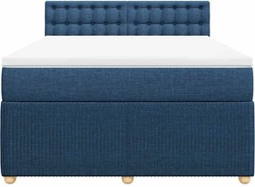 Box spring postel s matrací modrá 160x200 cm textil 3287527