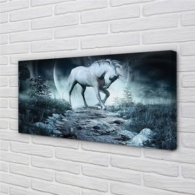 Obrazy na plátně Forest Unicorn moon 120x60 cm