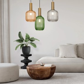 Toolight Rea, Skleněné závěsné stropní svítidlo APP462-1CP Green, OSW-00592